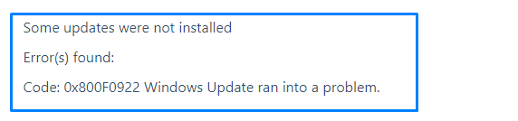 The 0x800f0922 error in Windows 10 | DiskInternals